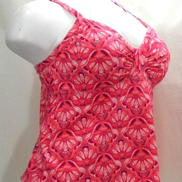Lands' End | Swim | Lands End Shirred Uw Tankini Deep Pink Shell | Poshmark